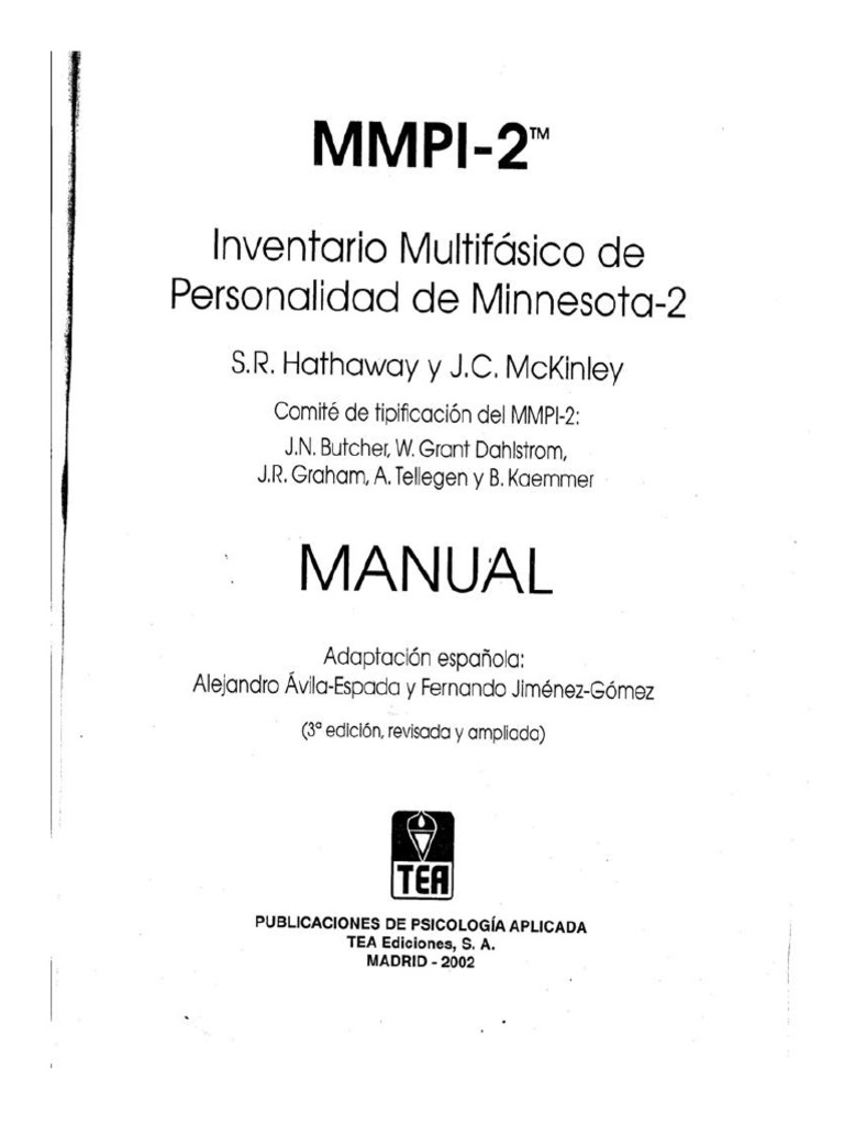 Manual Mmpi 2 Version Viejita | PDF