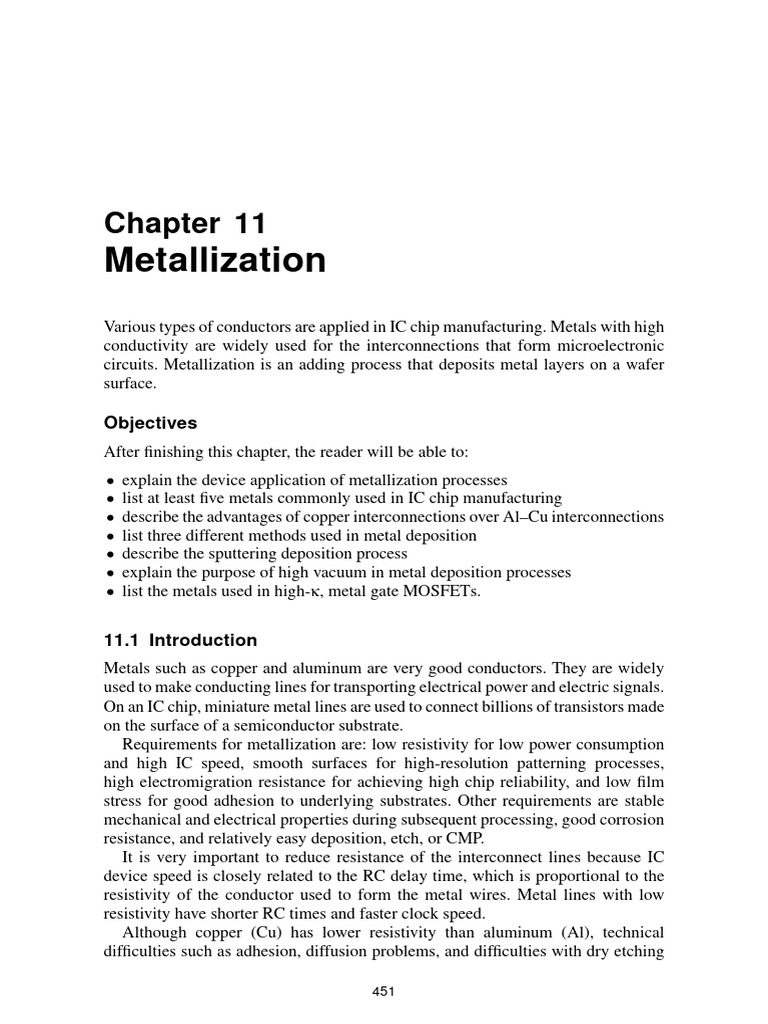 Copper Metallization in IC Manufacturing | PDF | Semiconductor Device ...