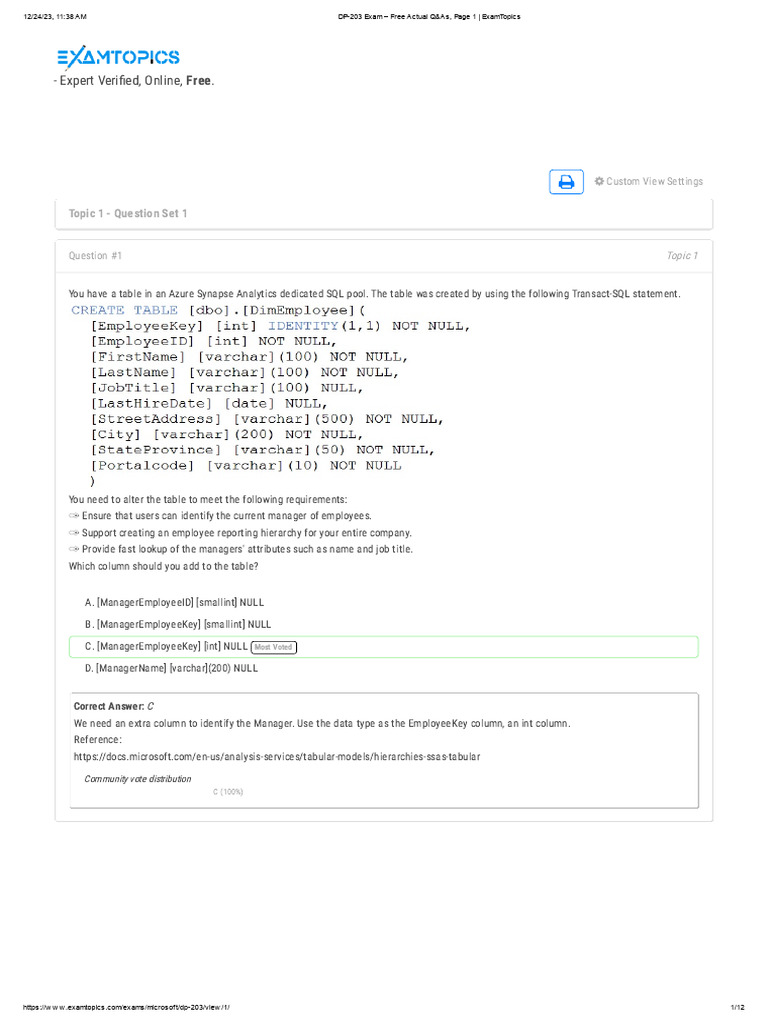 Azure 203 1 100 | PDF | Table (Database) | Computer File