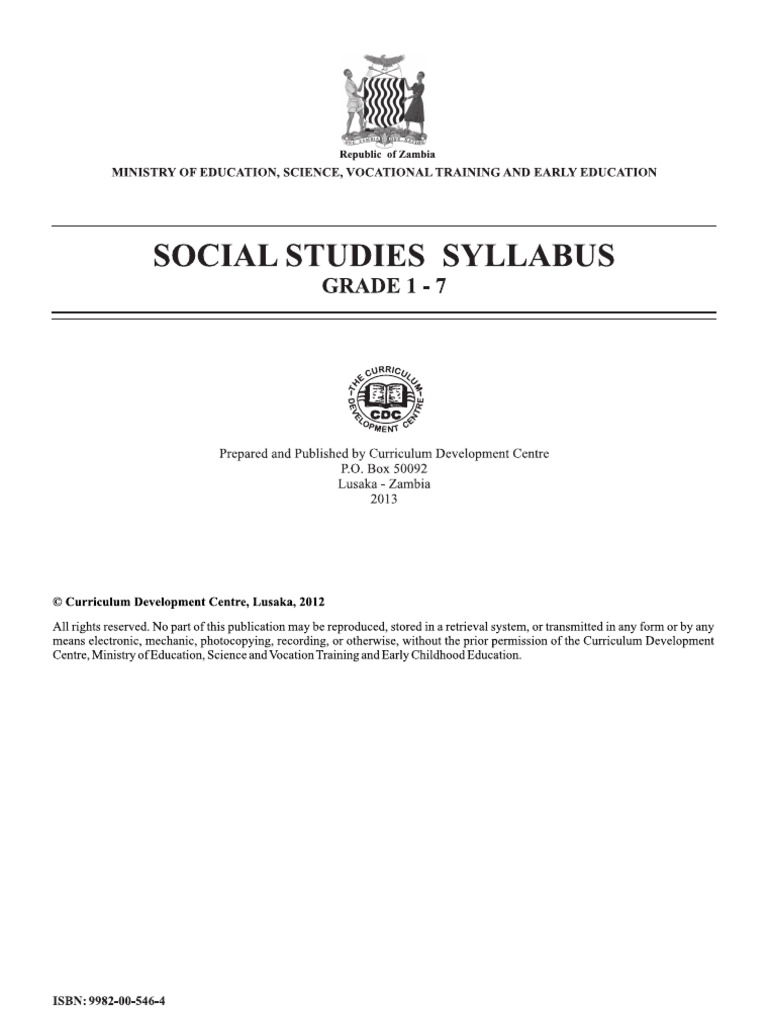 Social Studies Syllabus 1-7 | PDF