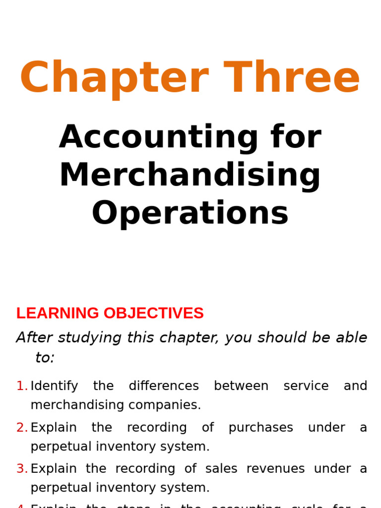 Chapter 3, Fundamentals of Accounting I | PDF | Cost Of Goods Sold ...