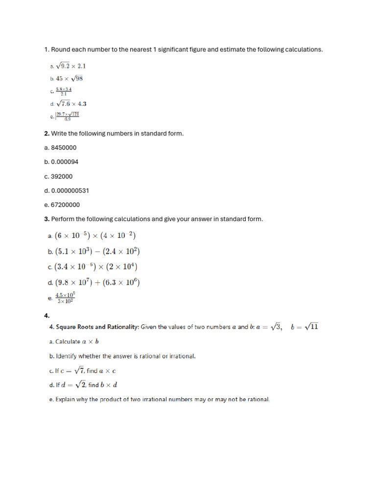 Grade 8 Practice Worksheet 2025 | PDF