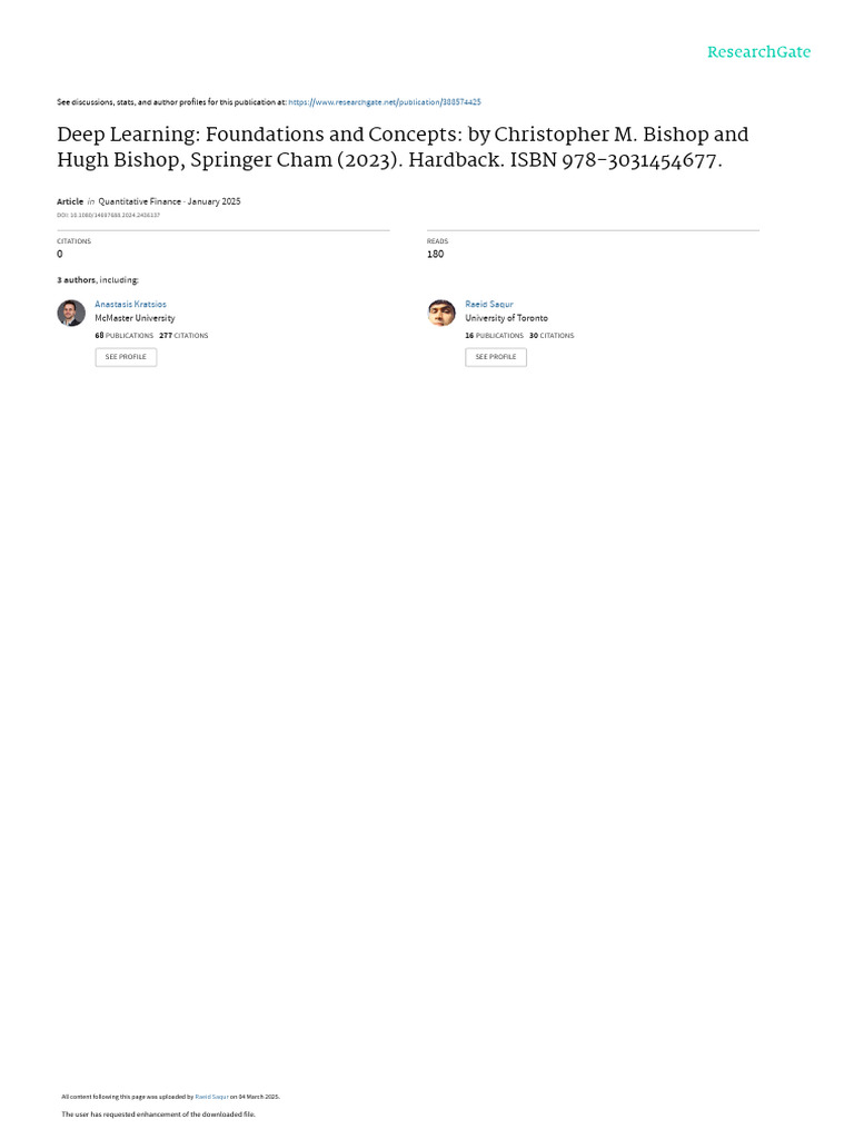 Deep Learning Foundationsand Concepts | PDF | Deep Learning | Artificial Intelligence