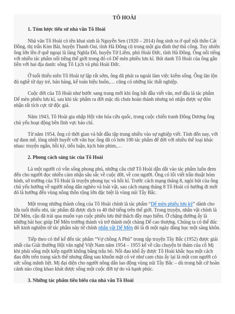 Tô Hoài | PDF