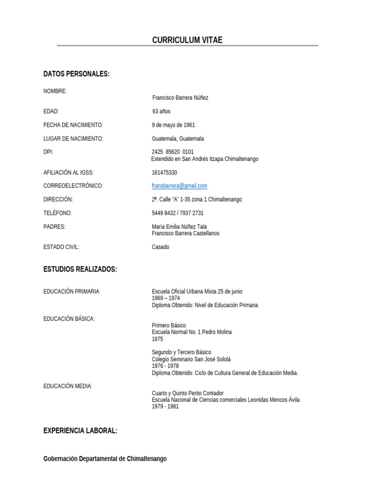 CURRICULUM VITAE Papi | PDF