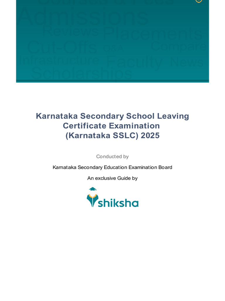 Karnataka SSLC Hall Ticket 2025 Guide | PDF | Educational Stages ...