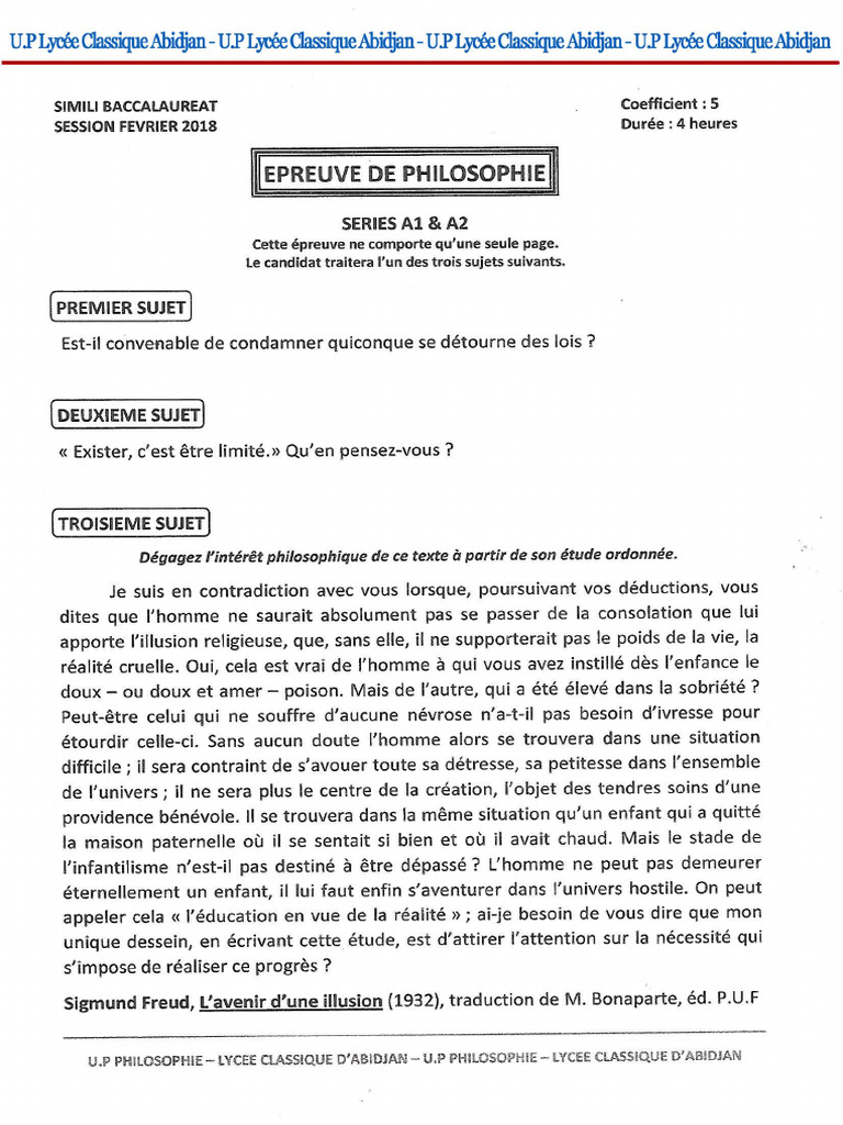 Bac Blanc Philo a1-A2-Up Lca | PDF