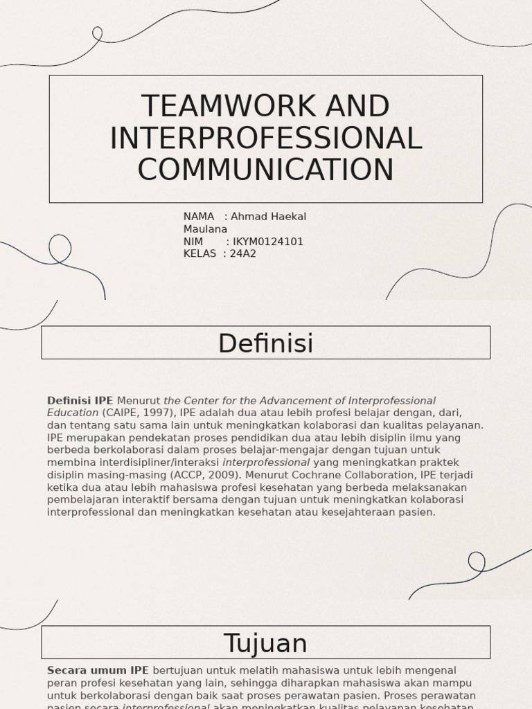Teamwork and Interprofessional Communication | PDF