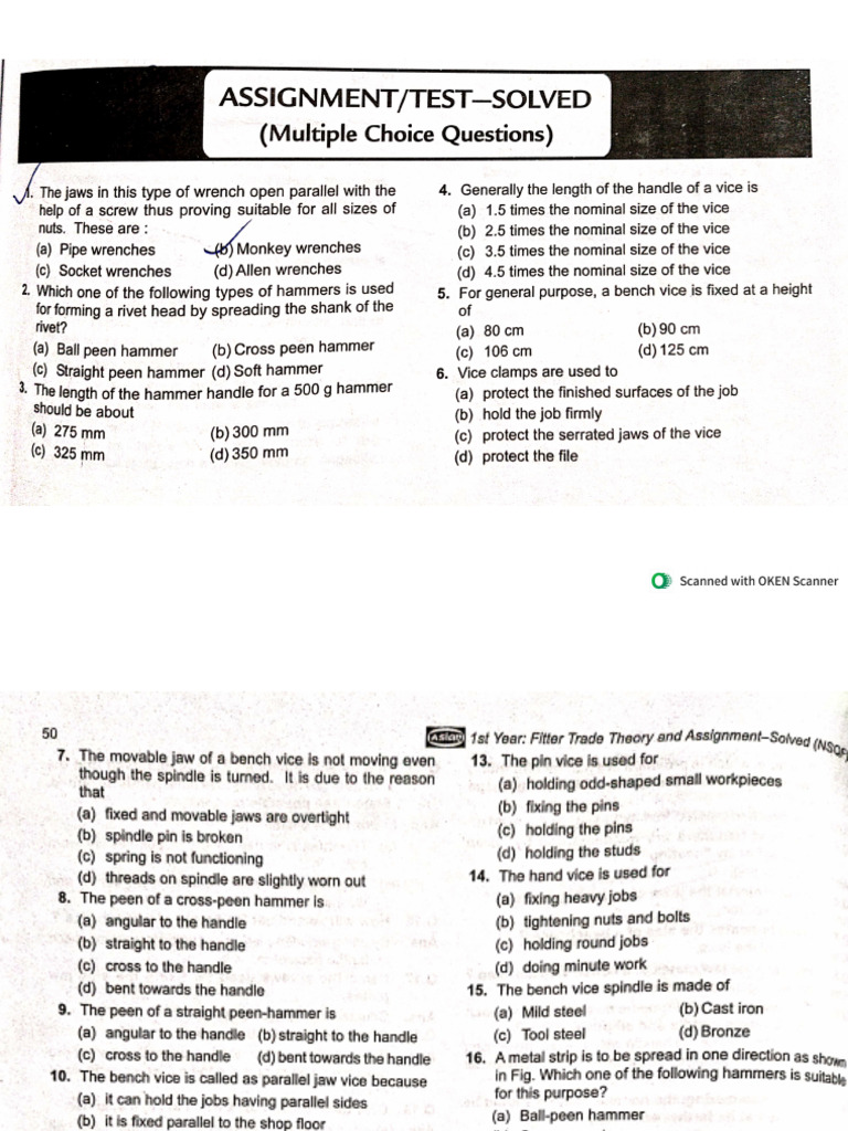 Hand Tools Assignment Solved | PDF