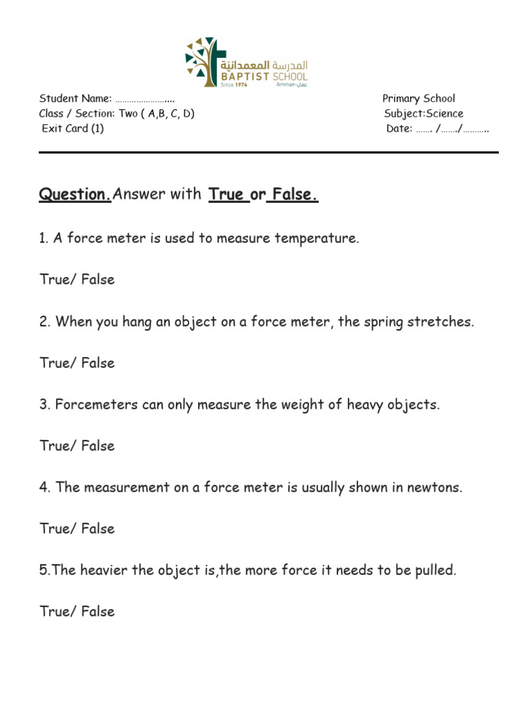 Exit Card 1 | PDF