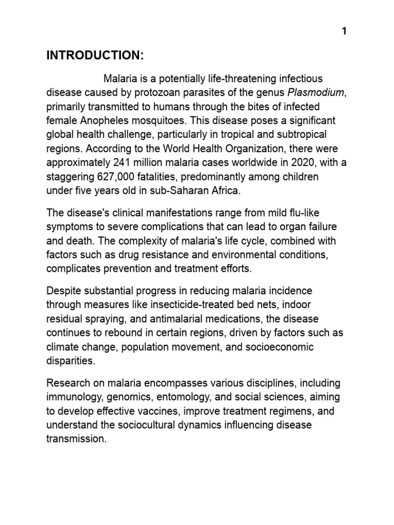 Bio Investigatory Project | PDF | Malaria | Plasmodium