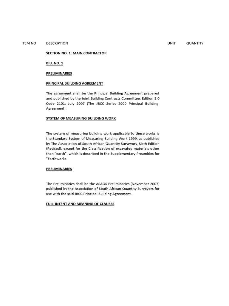 Main Contractor BoQ Brixton Phase 2 | PDF | Subcontractor ...