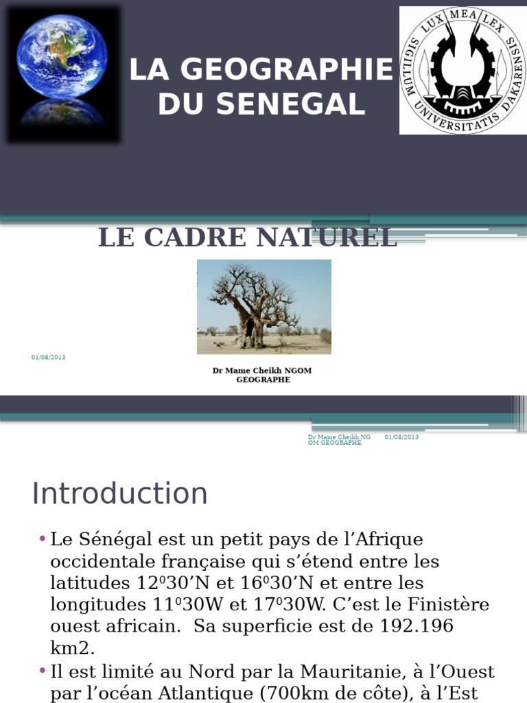 La Géographie Du Sénégal (Cadre Naturel) | PDF | Sénégal | Grès