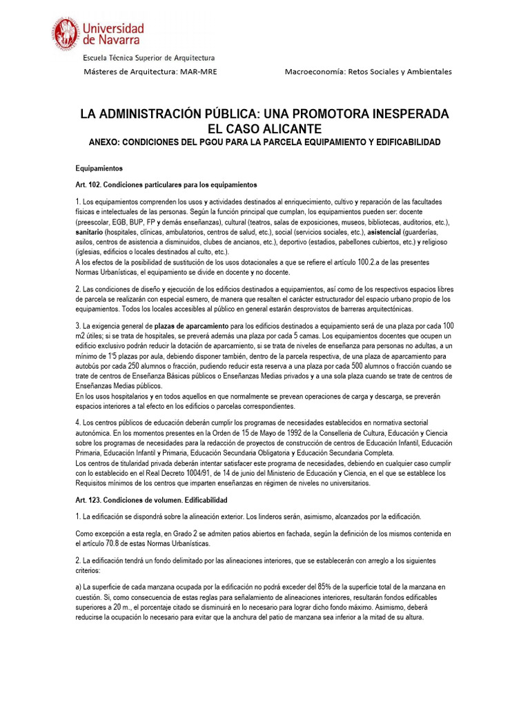 PGOU. Cálculo Edificabilidad | PDF | edificio | Educación de la primera infancia
