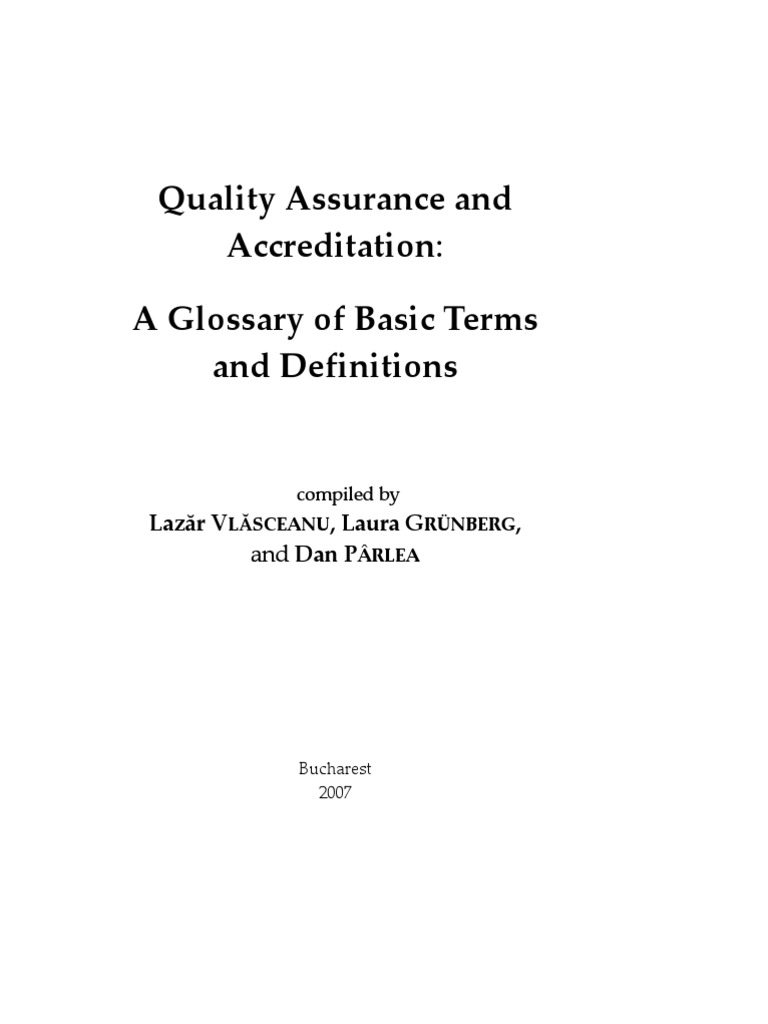 A Glossary Of Basic Terms Pdf Benchmarking Audit