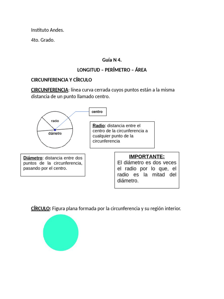 Guia Núm 4. Longitud, Área y Perímetro | PDF | Zona | Triángulo