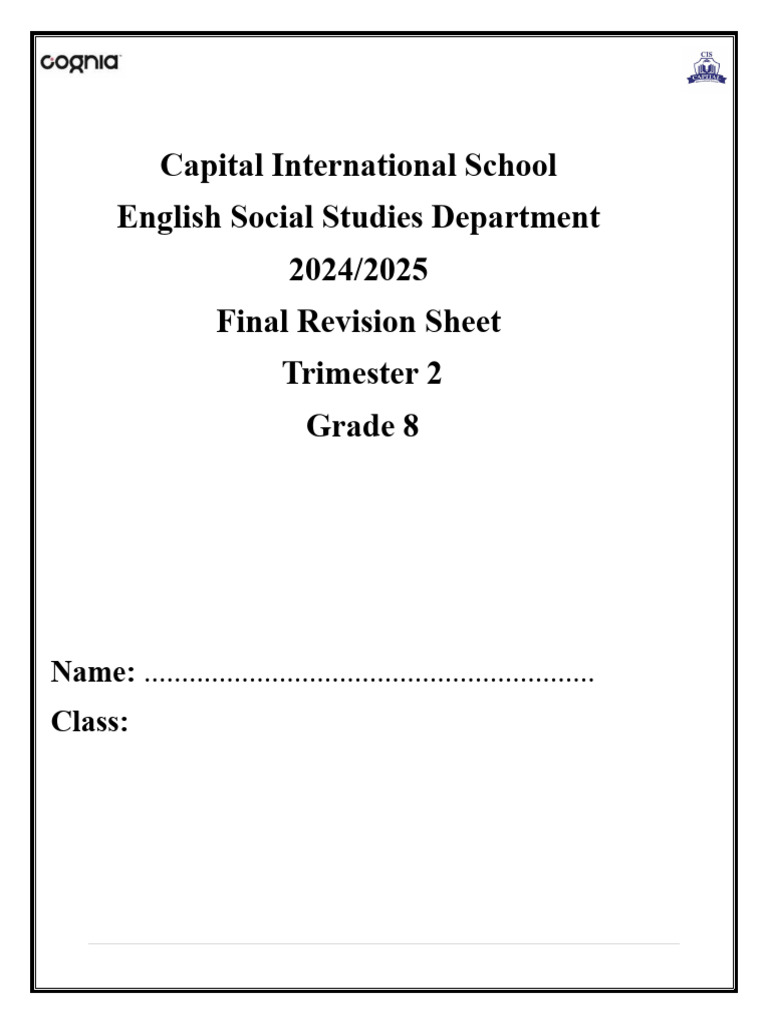 Grade 8 Revision T2 Answers | PDF | Mercantilism | John Locke