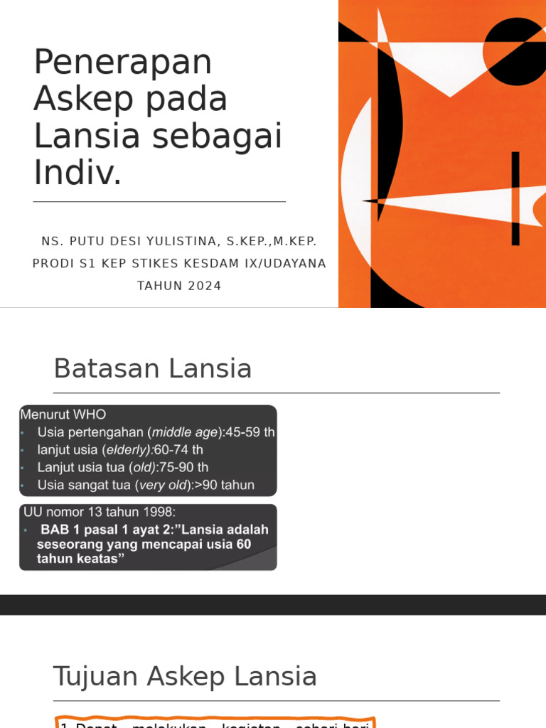 Penerapan Askep Pada Lansia Sebagai Indiv | PDF