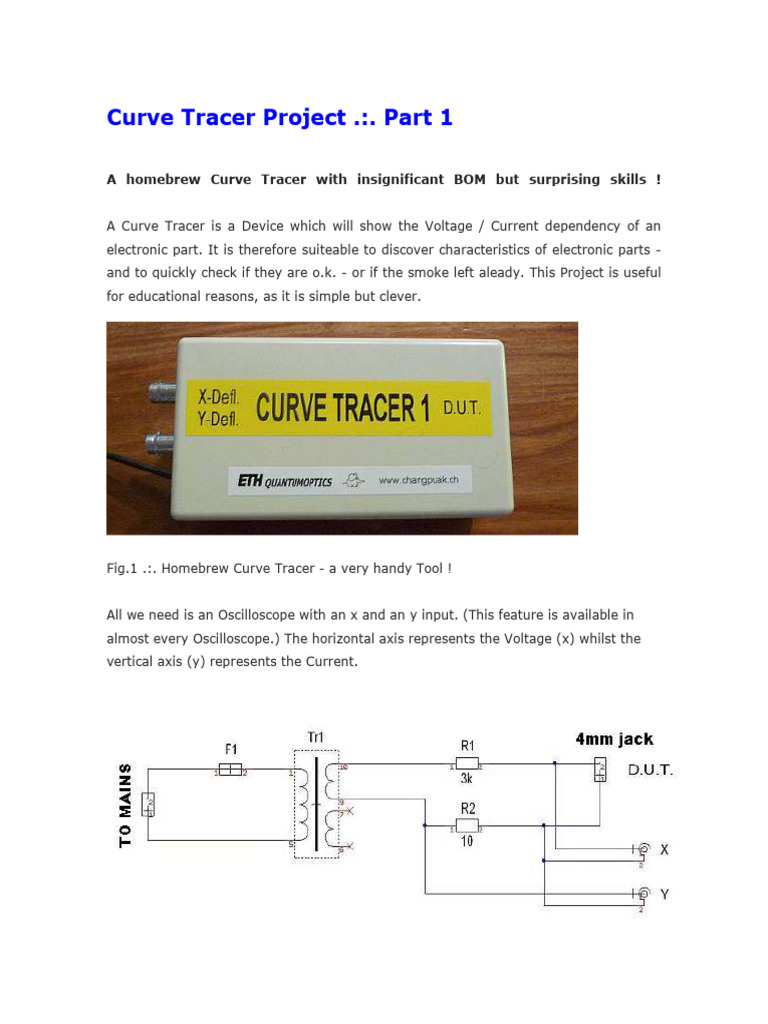 Homebrew Curve Tracer Project Guide | PDF