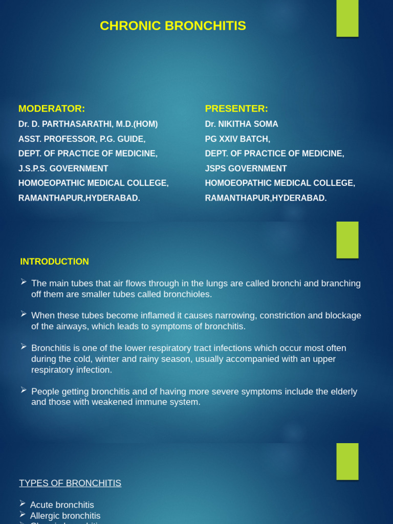 Chronic Bronchitis | PDF | Chronic Obstructive Pulmonary Disease ...