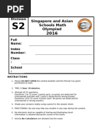 SAMPLE Seamo A Past Paper | PDF | Science | Mathematics