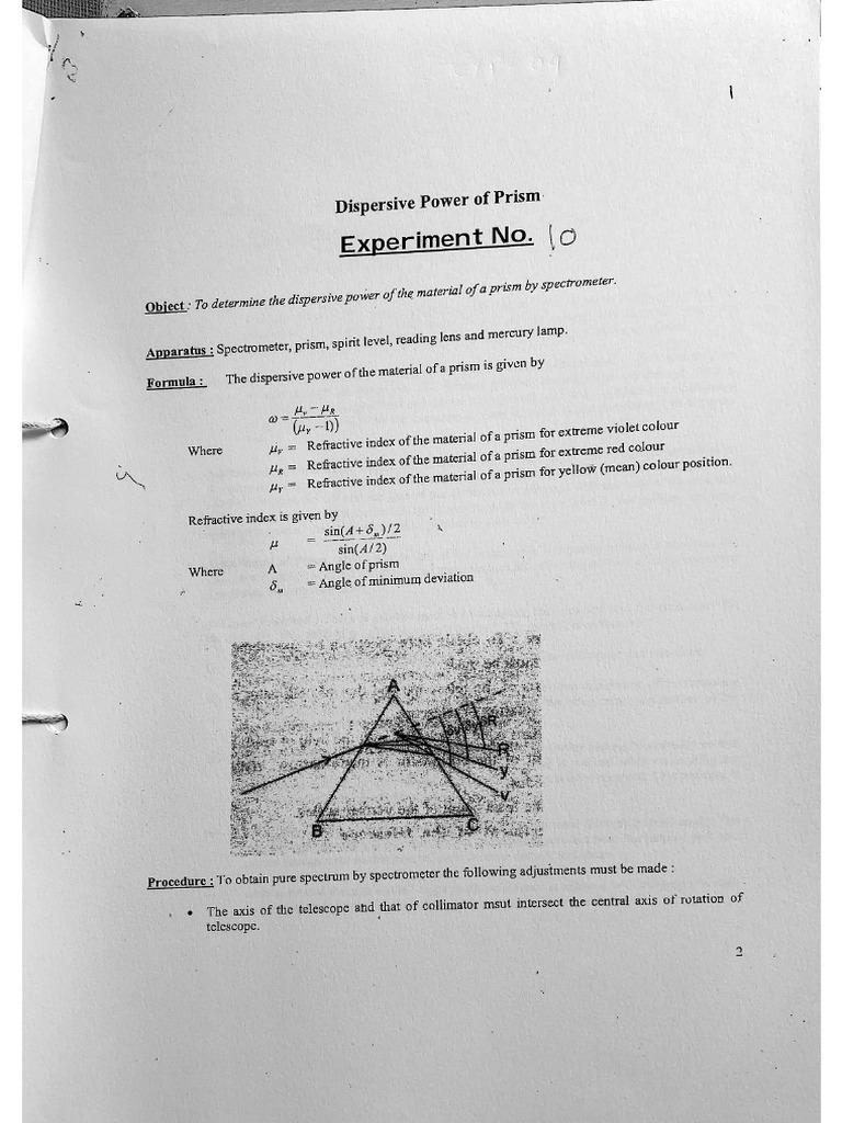 Dispersive Power | PDF