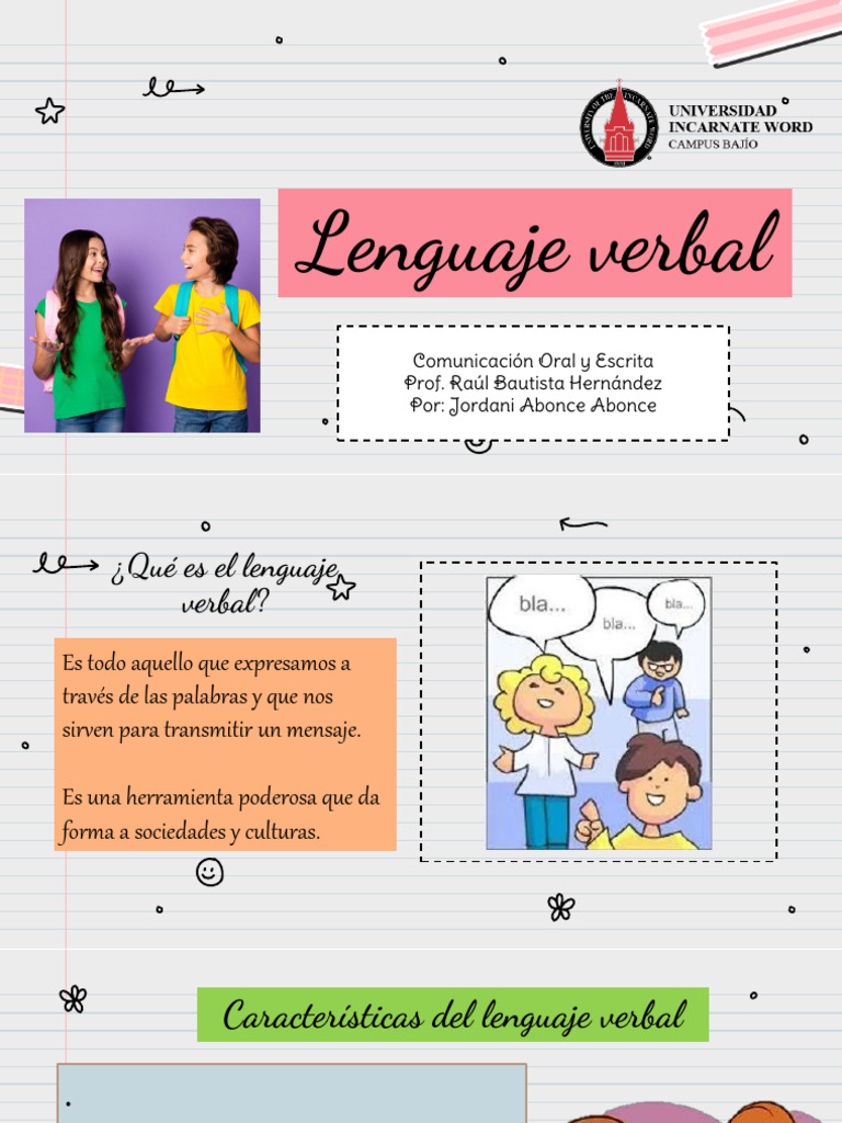Lenguaje Verbal | PDF | Comunicación | Lingüística