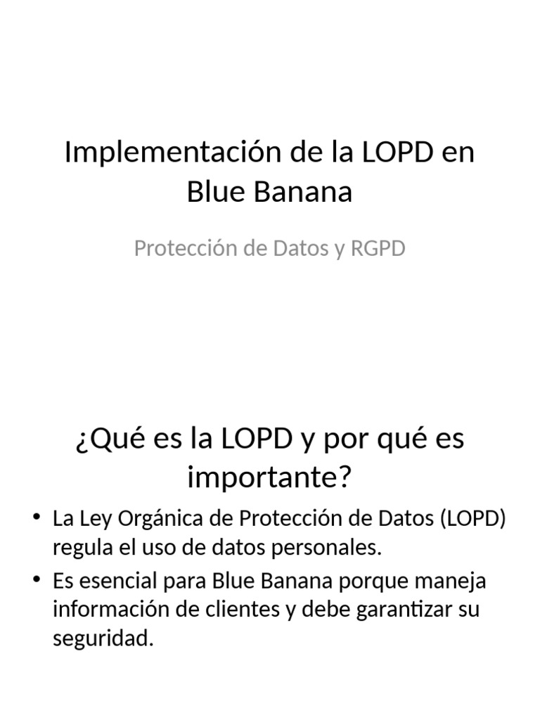 Implementacion_LOPD_BlueBanana | PDF
