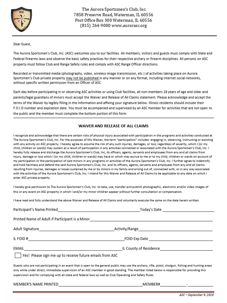 ASC General and Covid Waiver | PDF | Legal Liability | Risk