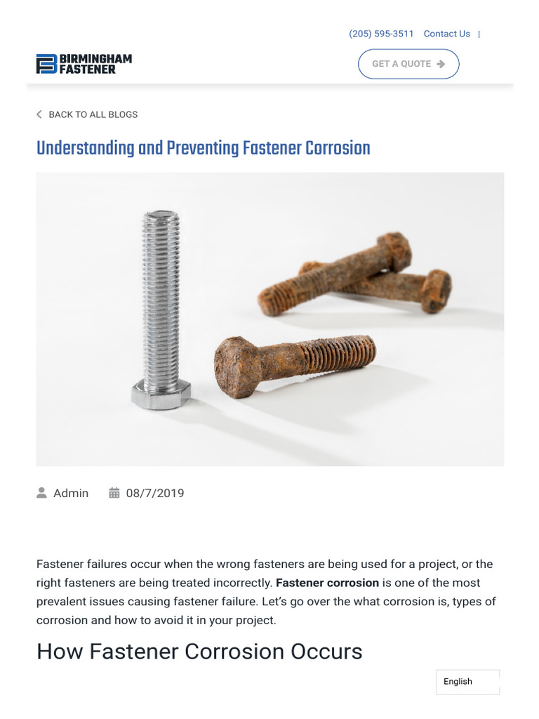 Understanding and Preventing Fastener Corrosion | PDF | Corrosion | Screw