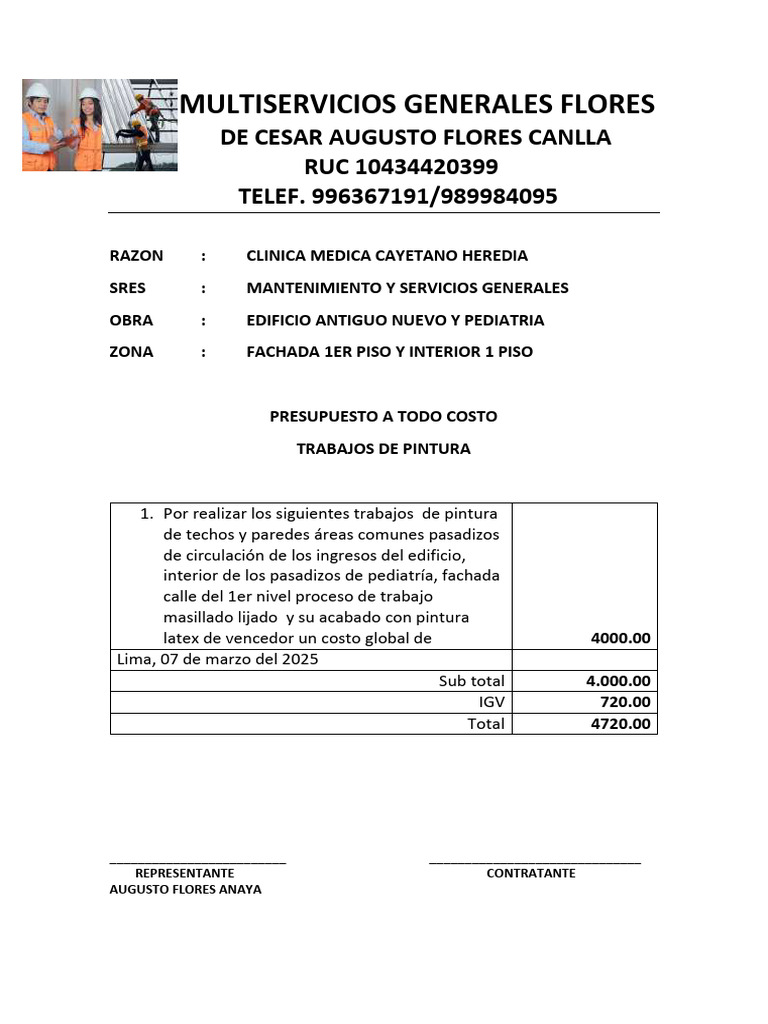 Multiservicios Generales Flores | PDF