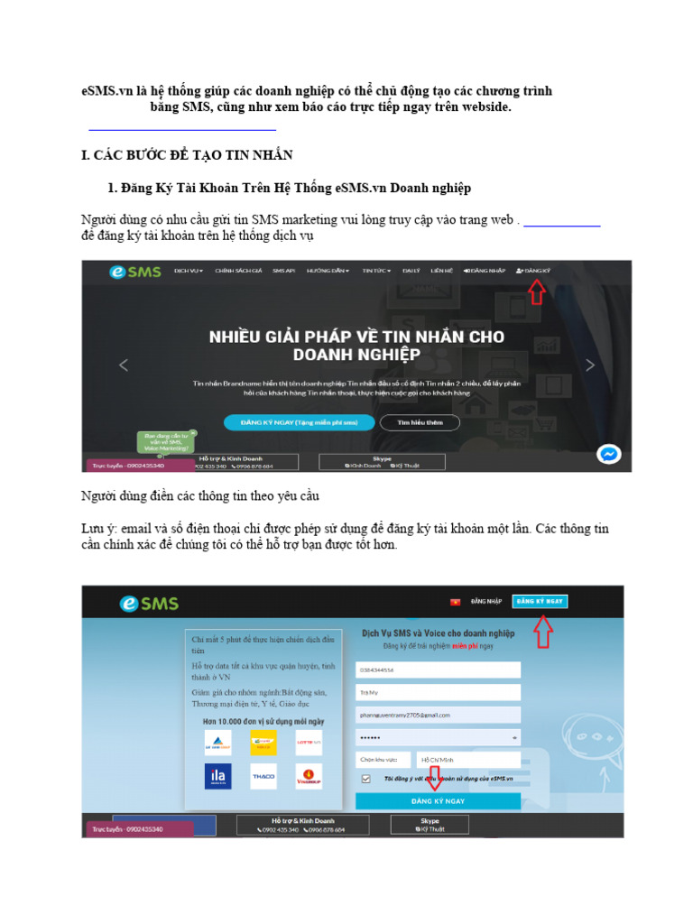 Huong_dan_su_dung_eSMS | PDF
