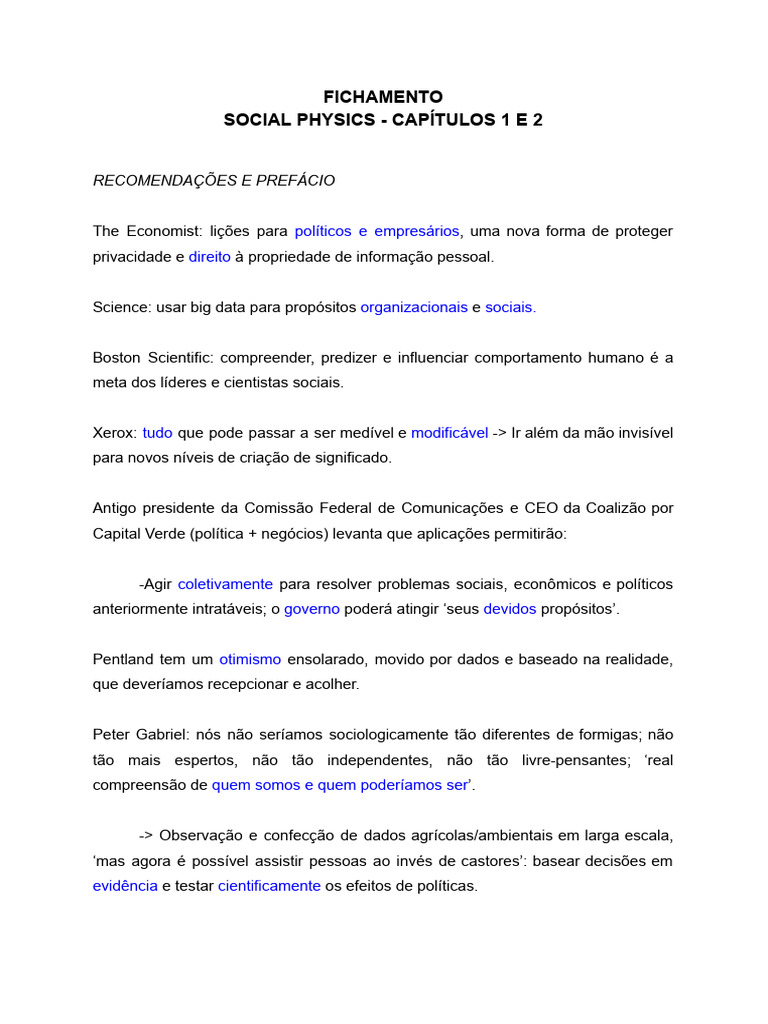 Fichamento SP CPS 1 e 2 | PDF | Sociologia | Science