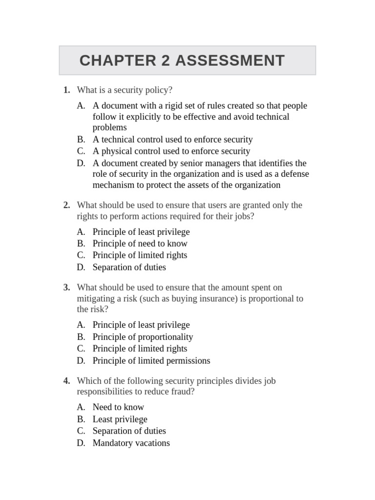 Chapter 2 Assessment Questions | PDF | Security | Computer Security