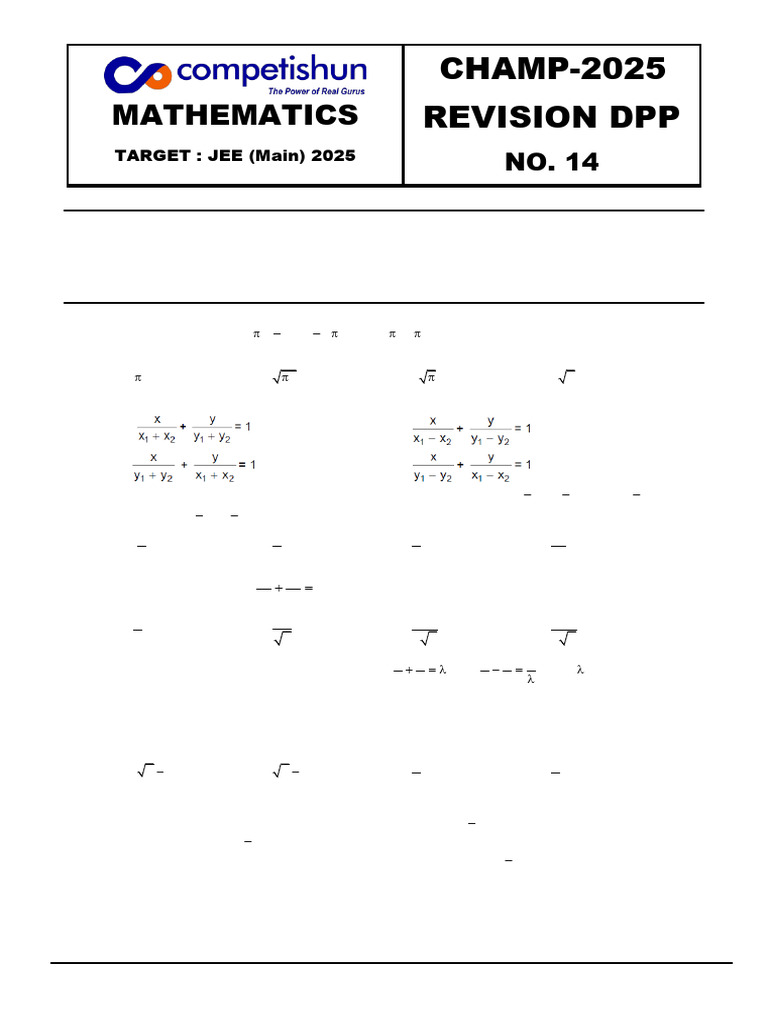 DPP-14 - PC Copy (Ellipse & Hyperbola) | PDF | Ellipse | Classical Geometry