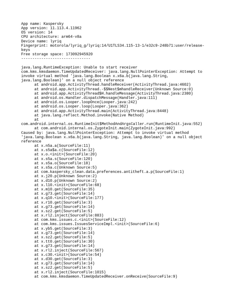 Stack Trace 2024.06.23 12-48-51.025 | PDF | Java (Programming Language) | Android (Operating System)