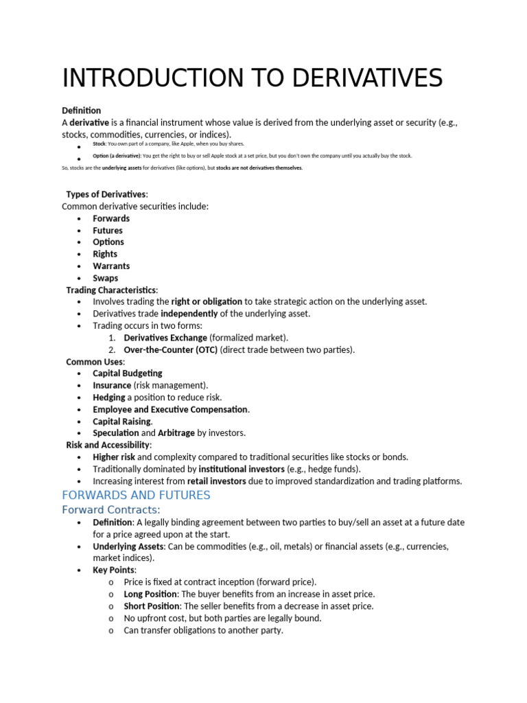 Understanding Financial Derivatives Basics | PDF | Derivative (Finance ...