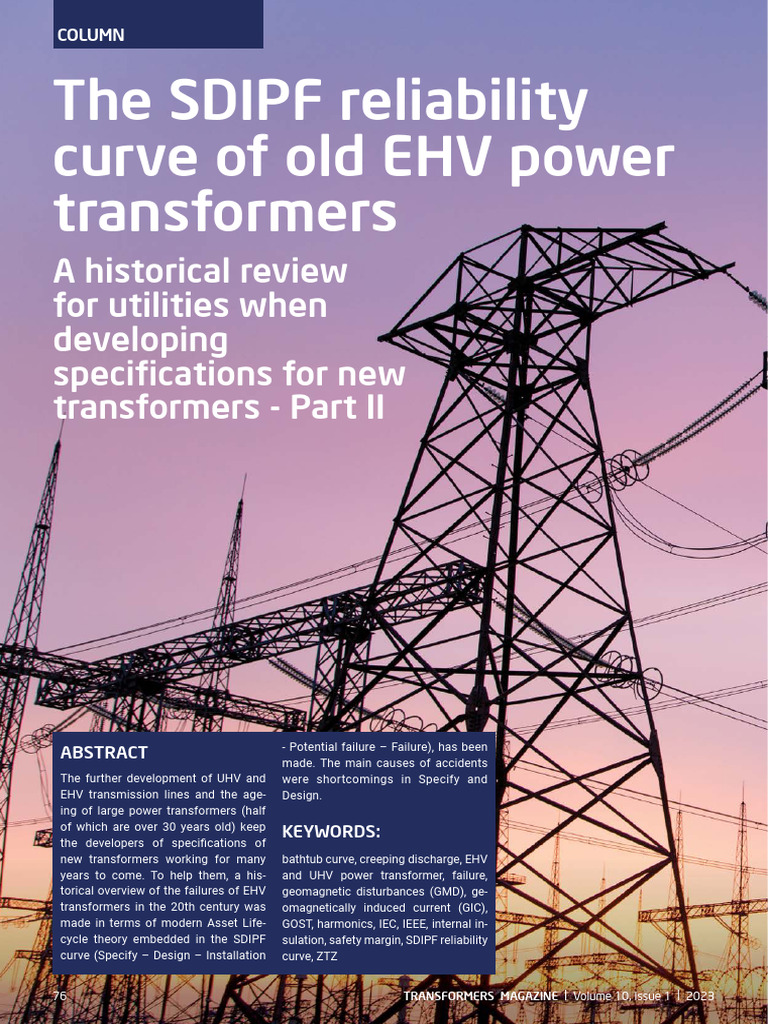 The SDIPF Reliability Curve of Old EHV Power Transformers - Part II ...