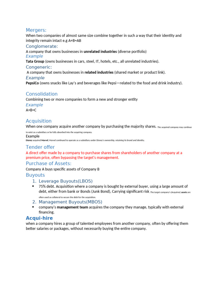 Mergers:: Conglomerate | PDF