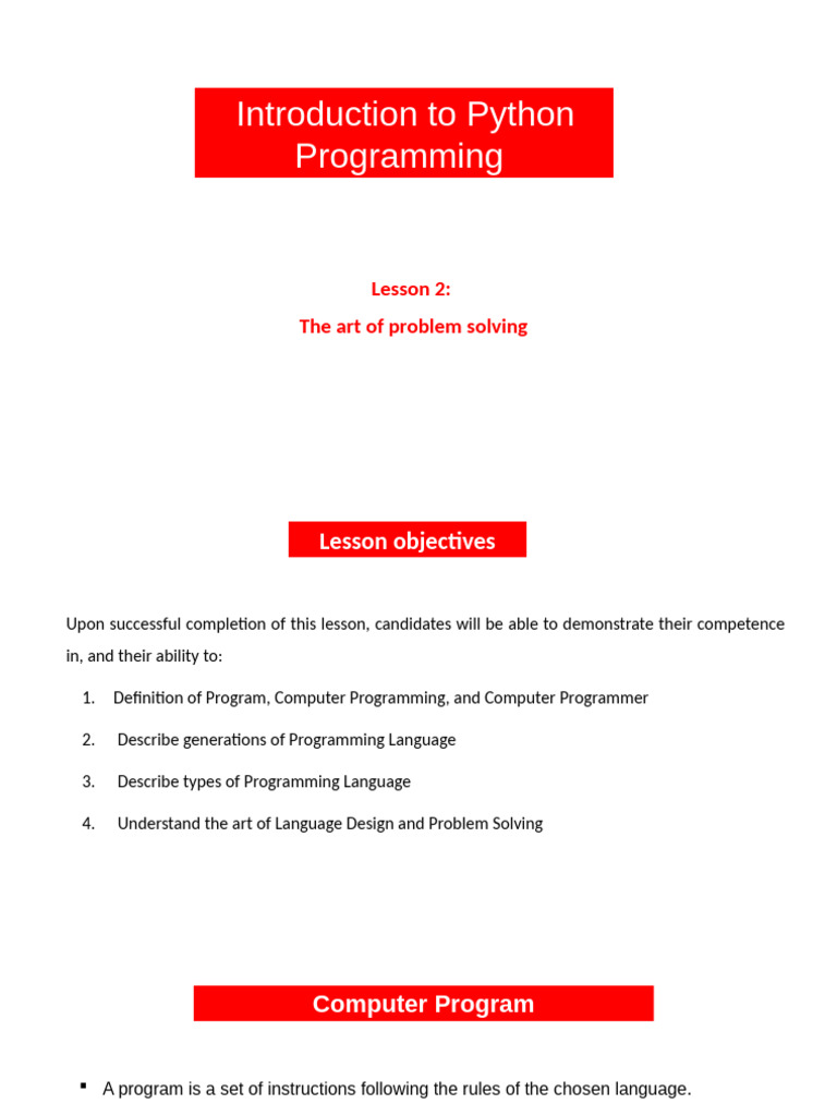 Lesson 2 The Art of Problem Solving | PDF | Assembly Language | Programming