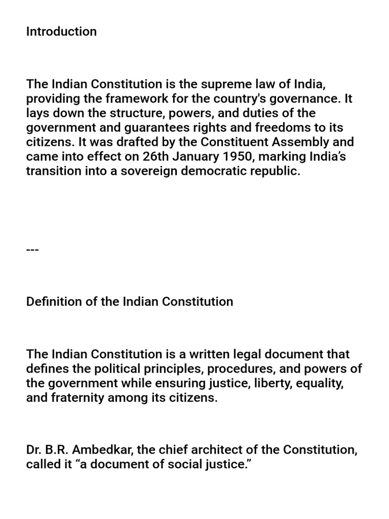 Indian Constitution Assignment | PDF | Human Rights | Government And Personhood