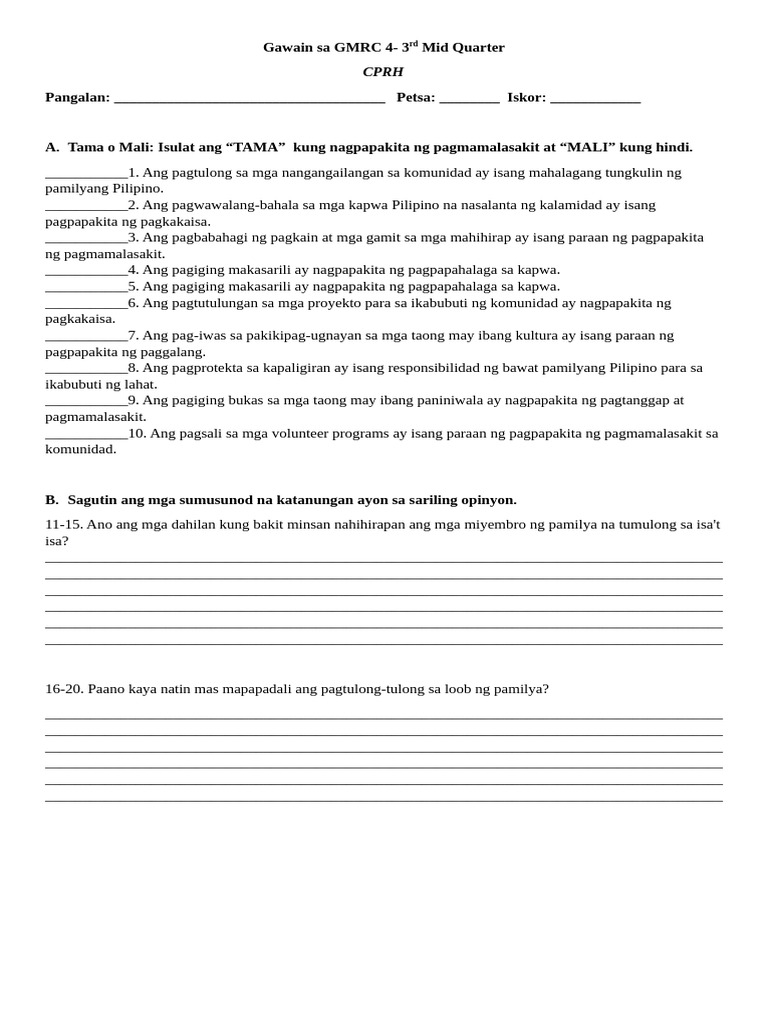 Gawain Sa GMRC 4 | PDF