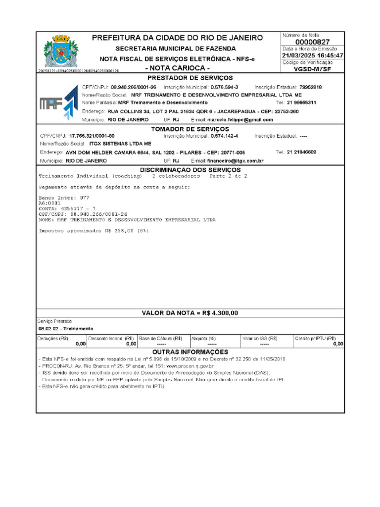 ITGX - 2 Processos de Coaching - Parte 2 de 2 - NFSe_00000827_05765943 ...