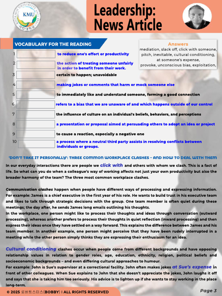 CBD Leadership Class 2 HANDOUTS 2 | PDF