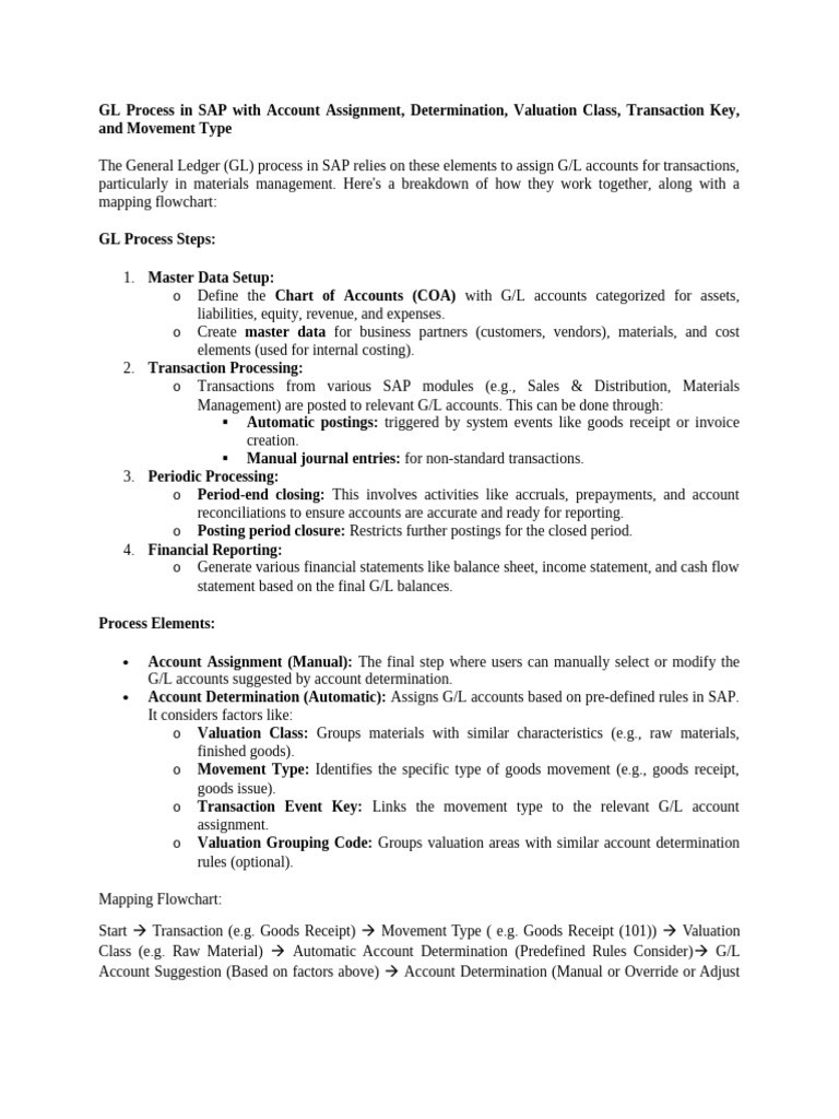 GL Process in SAP With Account Assignment | PDF | Valuation (Finance ...