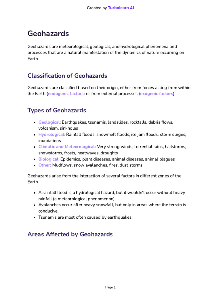Classification of Geohazards | PDF | Natural Disasters | Flood