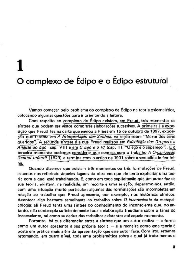 Aula 1 - O-Complexo-de-Édipo-e-o-Édipo-estrutural.-O-Édipo-em-Lacan-I-e-II1 | PDF