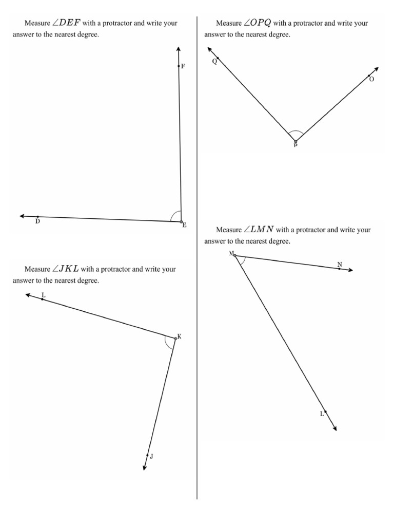 Lesson 2 - Measuring Angles With Protractor | PDF