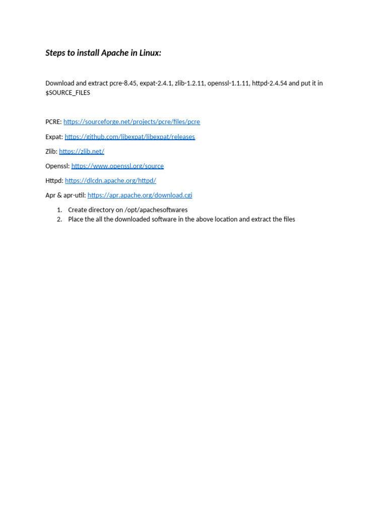 Steps To Install Apache in Linux | PDF