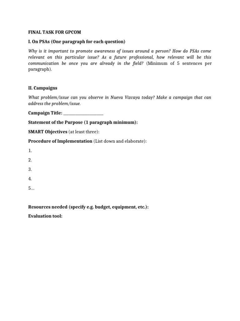 Final Task For Gpcom 2 | PDF